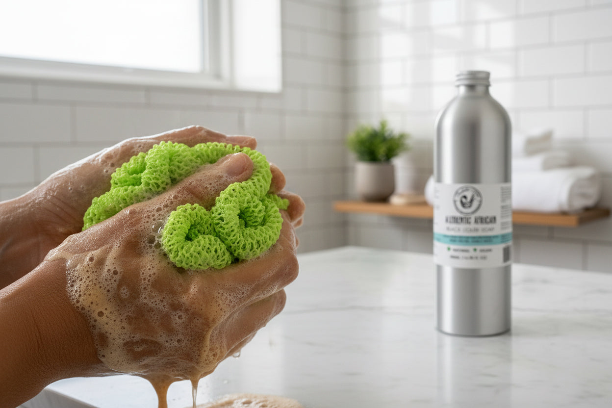 African Mesh Sponge (Sapor) - Traditional Exfoliator – SHEABUTTER COTTAGE